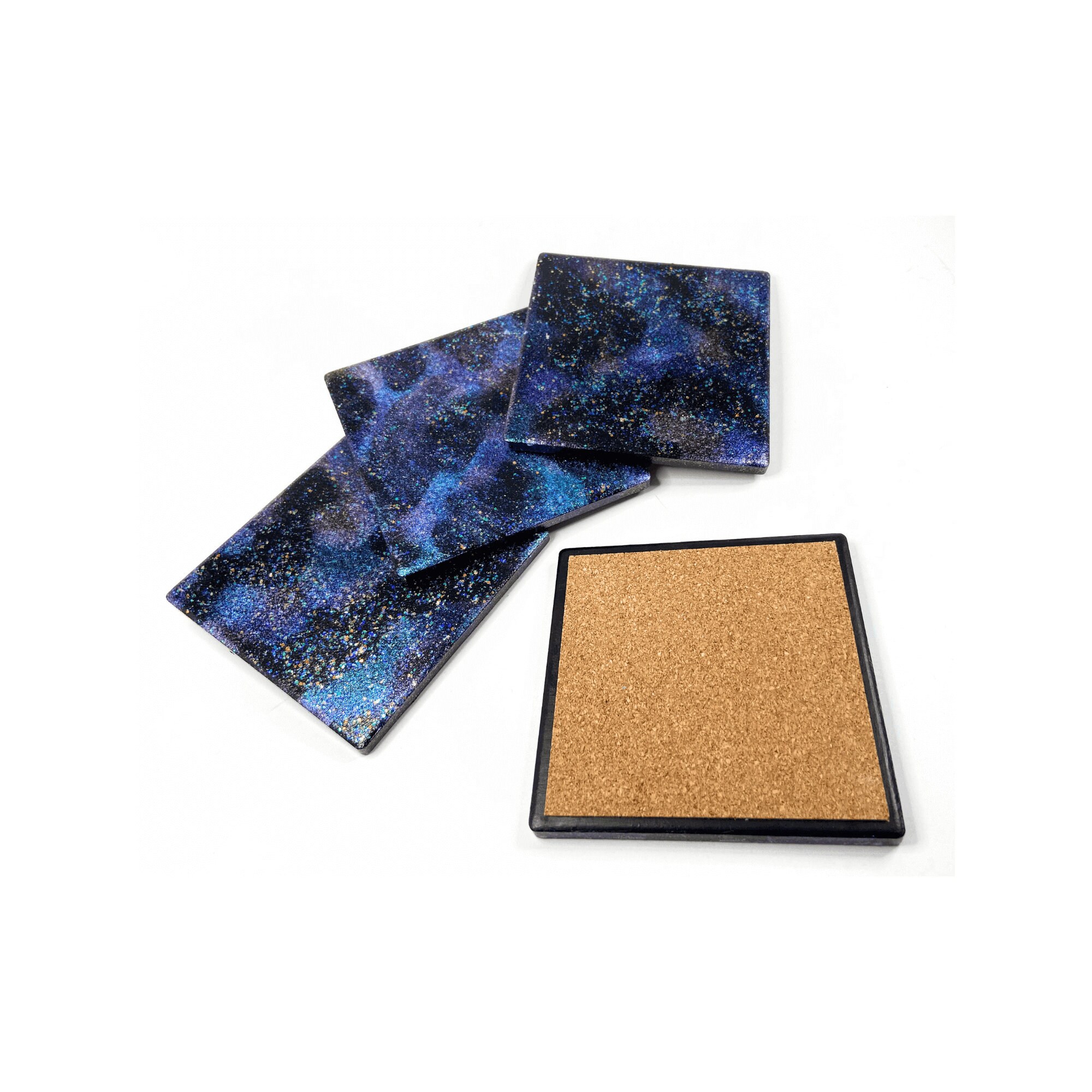 Galaxy Ceramic Coasters Set of 4 Coasters Stars and Nebula Design ...