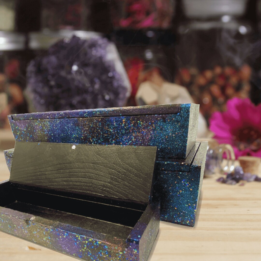 Galaxy Wood Box Set of 3 Hand Painted Galaxy Inspired Keepsake Box ...