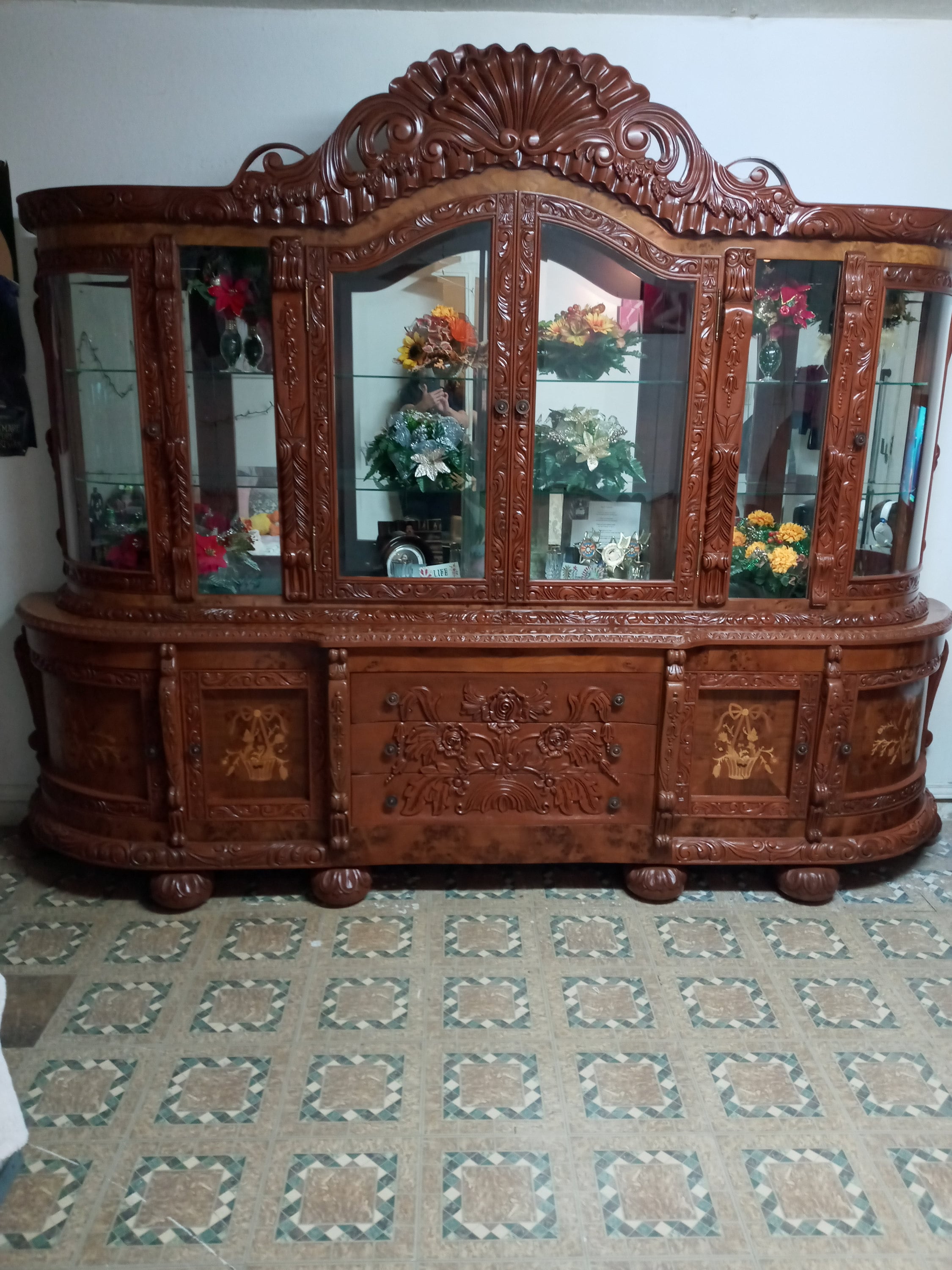 Unique Handcrafted China Cabinet Late 20th Century Etsy
