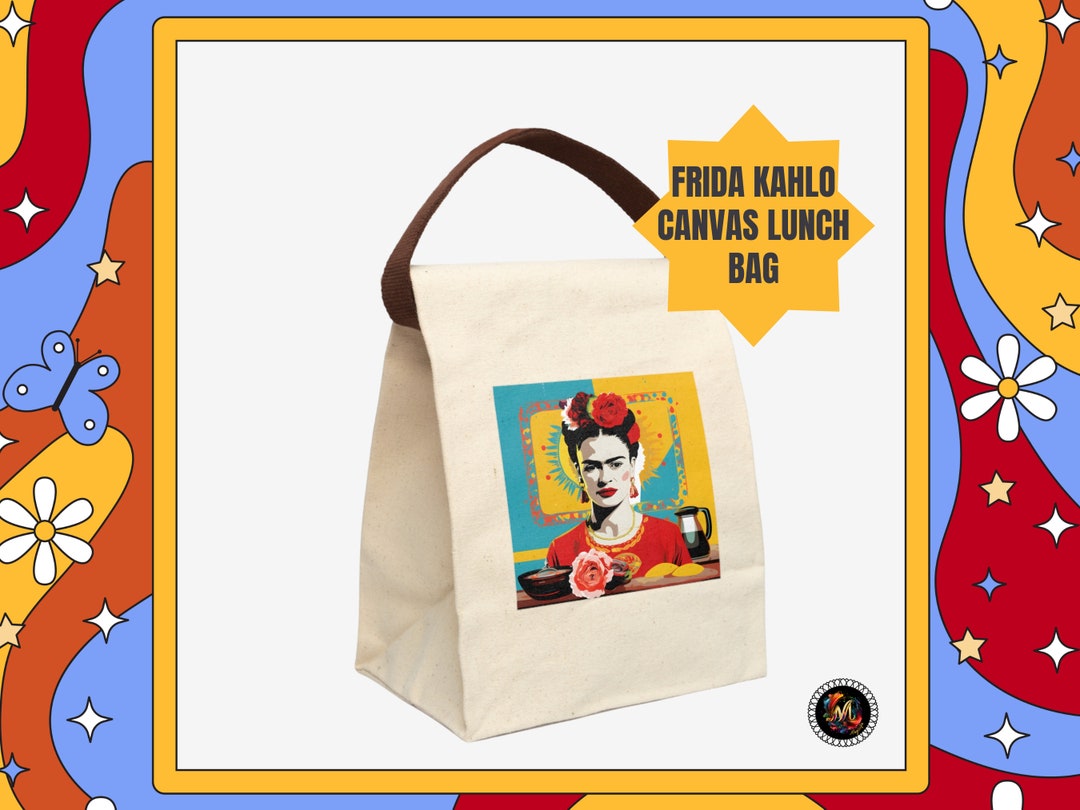 Frida Kahlo Pop Art Box Tote With Strap - Canvas Lunch Bag - Artist ...
