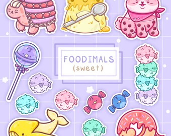 Foodimal Stickers - Etsy
