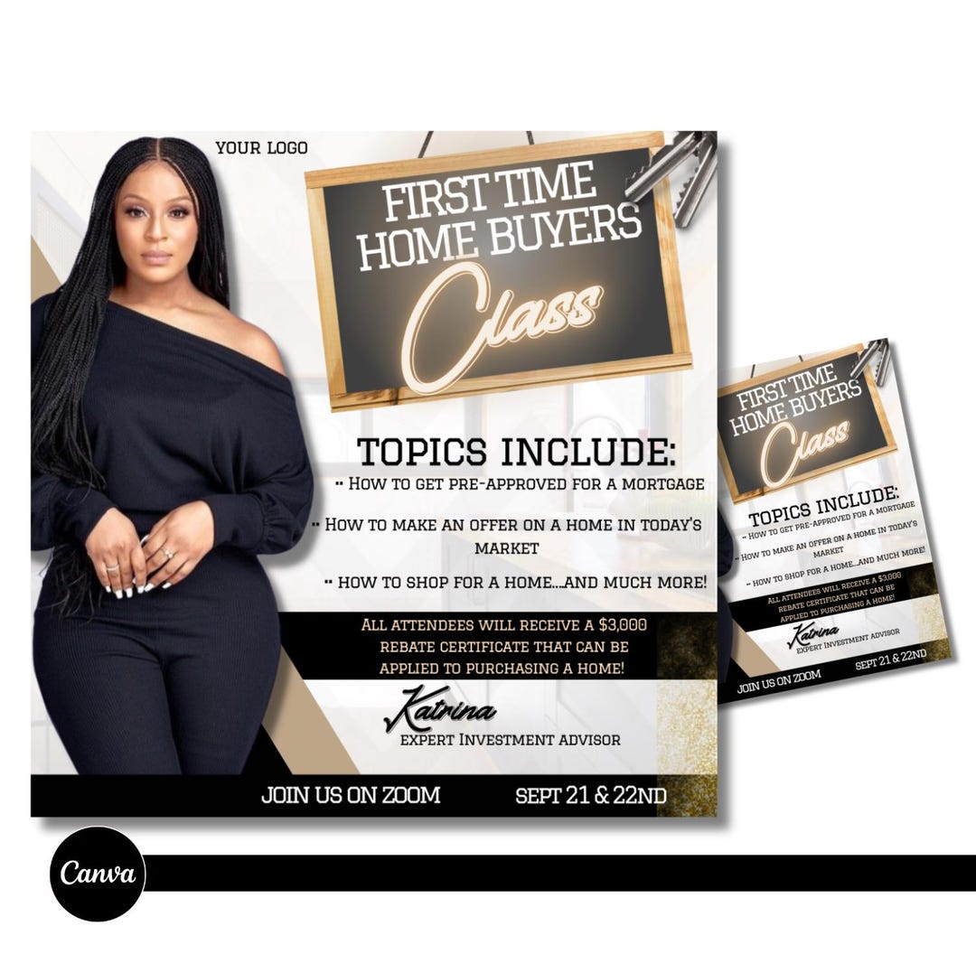 Realtor Flyer, Real Estate Marketing, Home Buyer Seminar, First Time ...