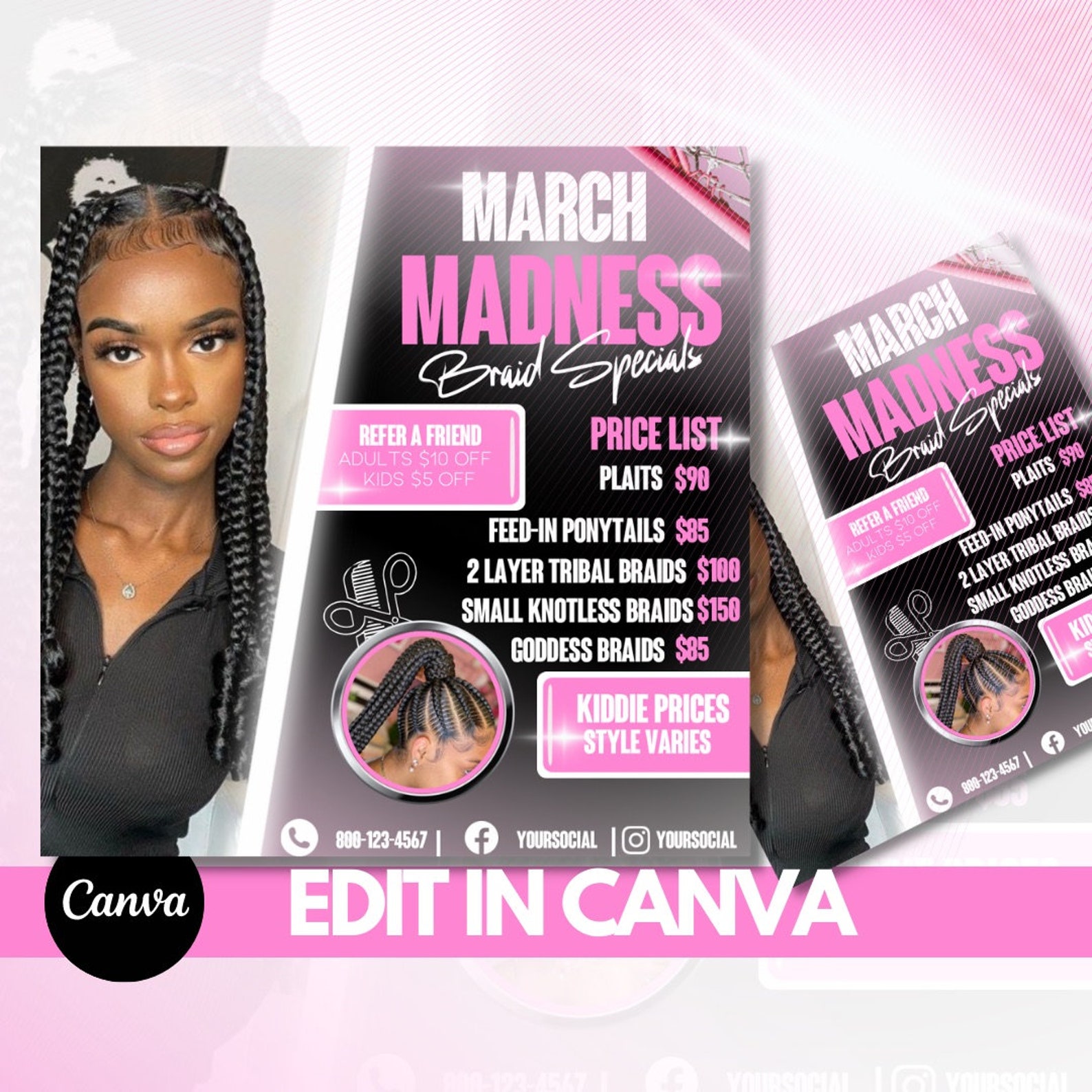Braid Flyer March Madness Flyer Hair Braider Flyer Hair - Etsy