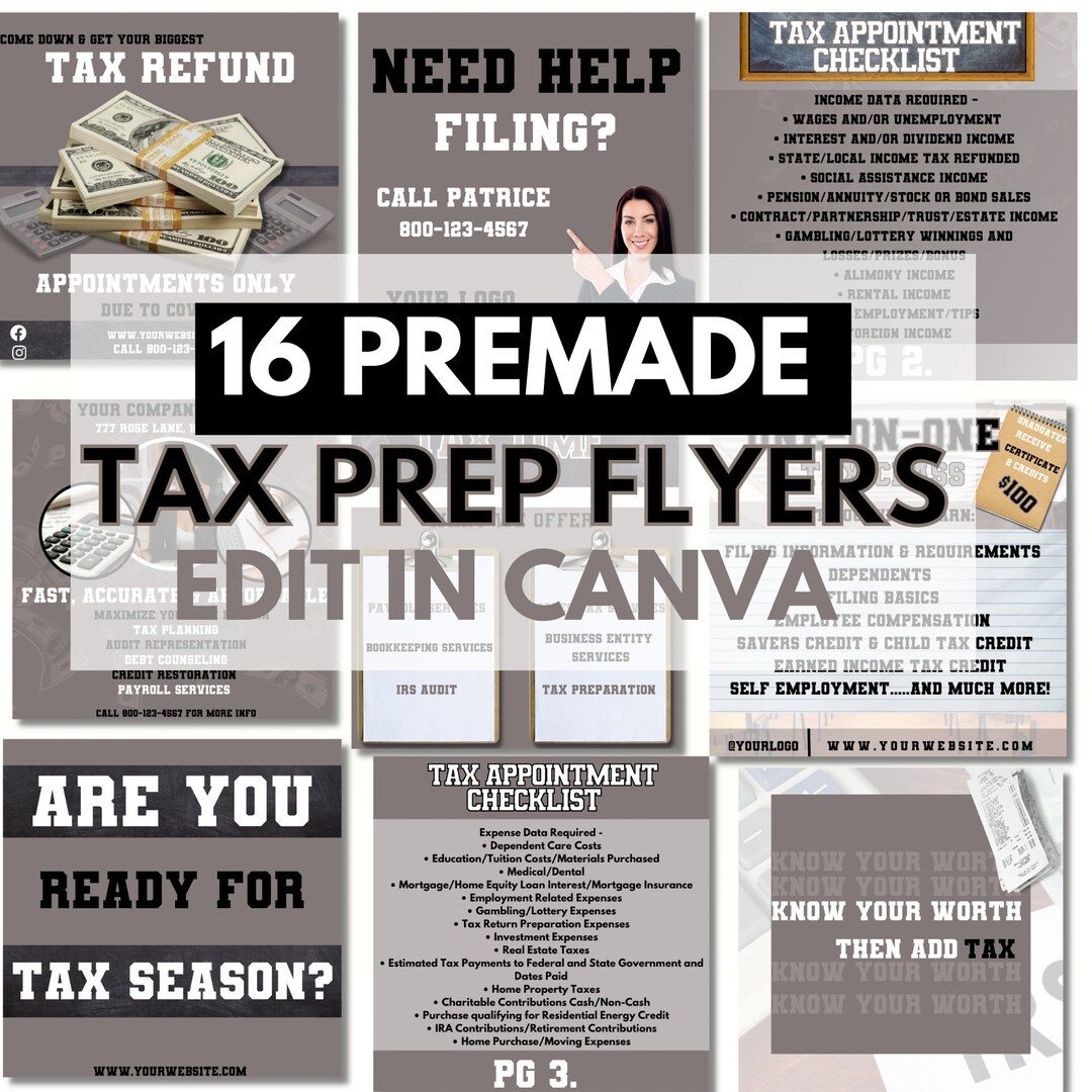 Tax Preparation Flyer, Tax Flyer, Taxes Template, Tax Season Flyer ...