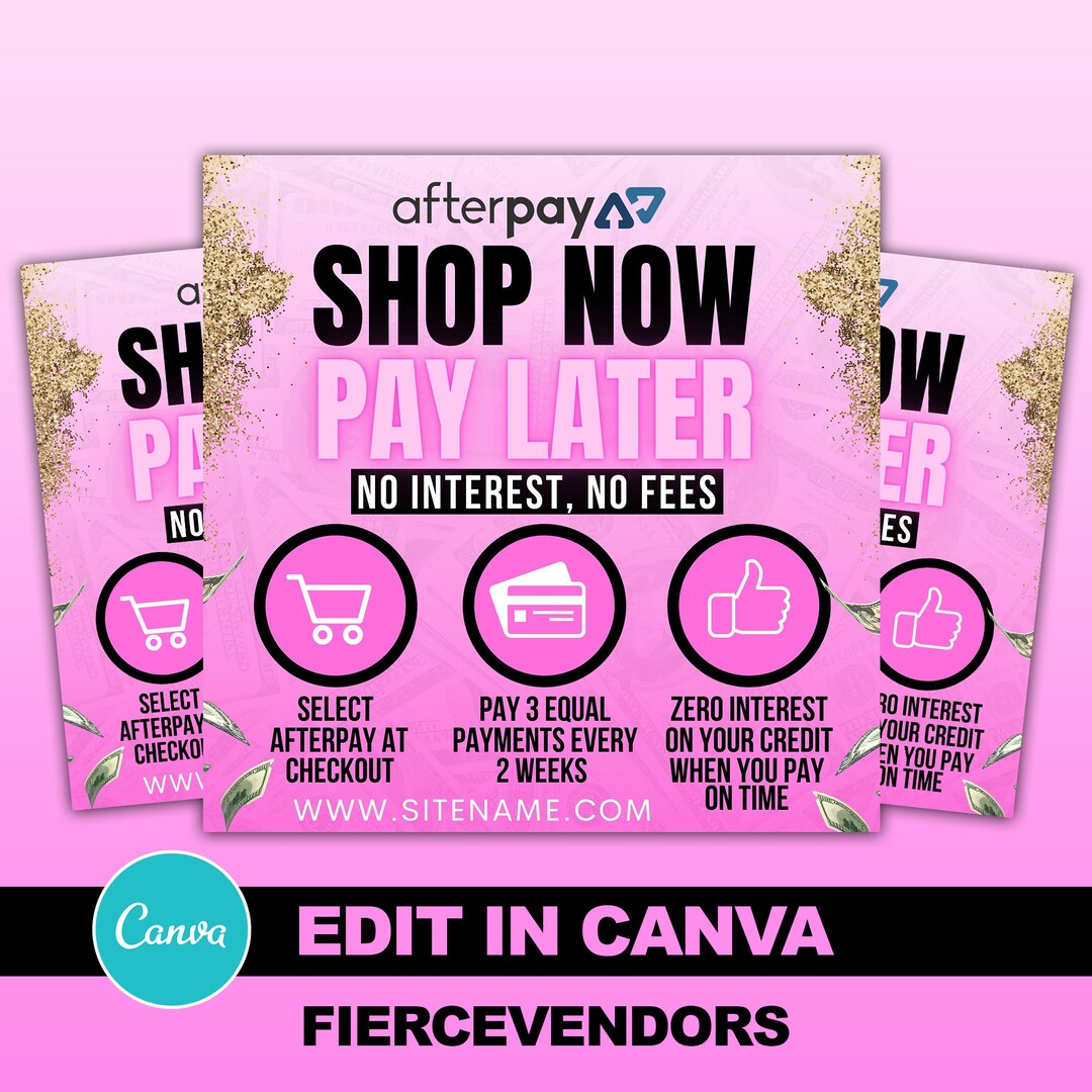 DIY AFTERPAY FLYER Afterpay Flyer Social Media Flyer - Etsy 日本