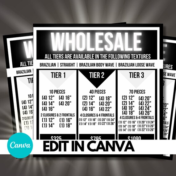 WHOLESALE FLYER Social Media Flyer Pricelist Flyer | Etsy