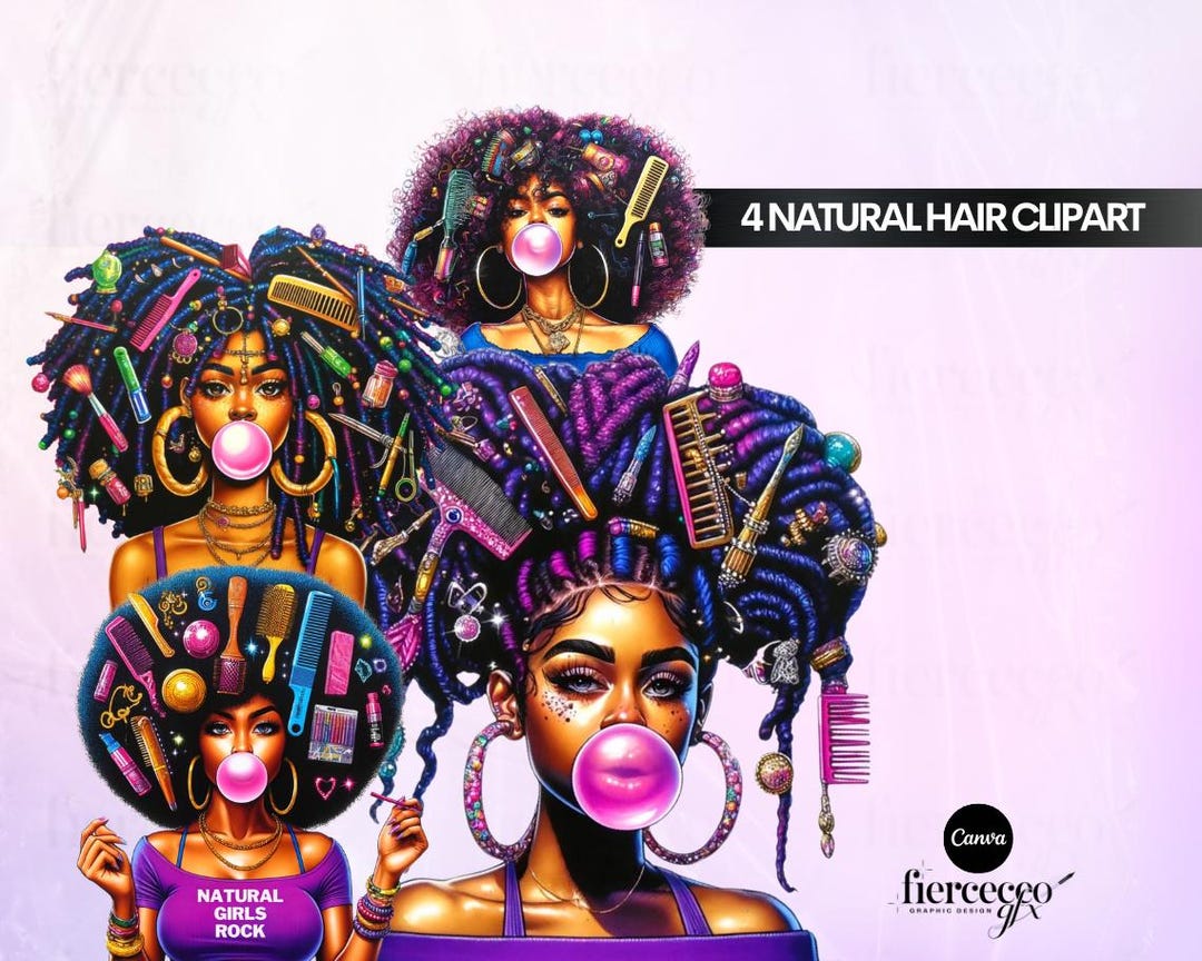 African American Hairstyle, Natural Hair Clip Art, Hair Black Woman ...