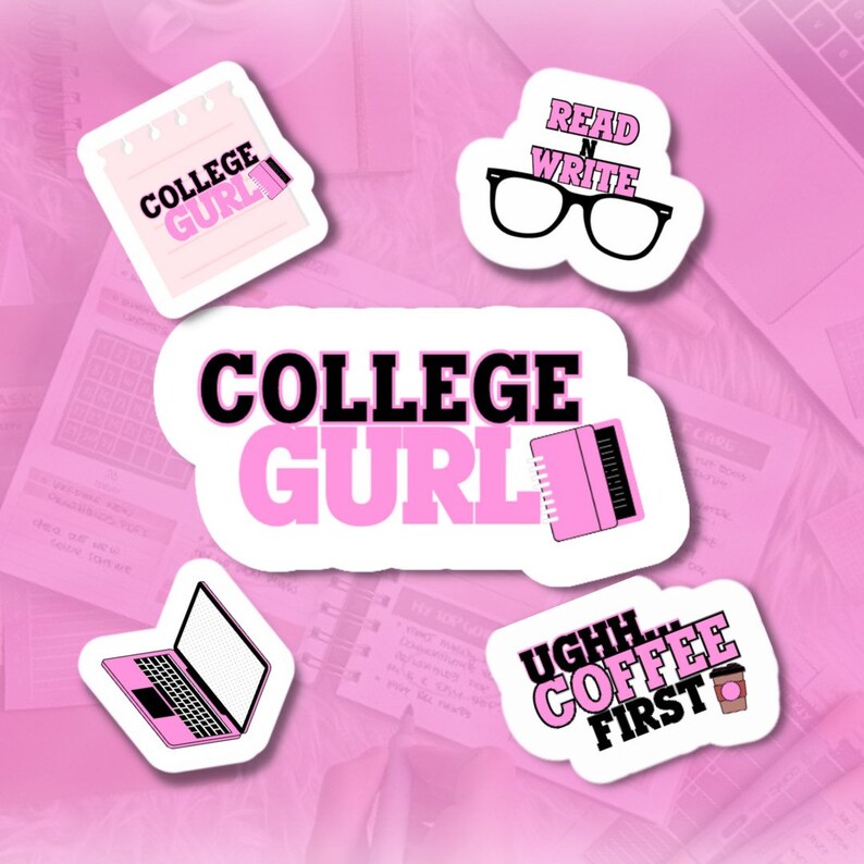 College Stickers College Sticker Pack College Girl - Etsy