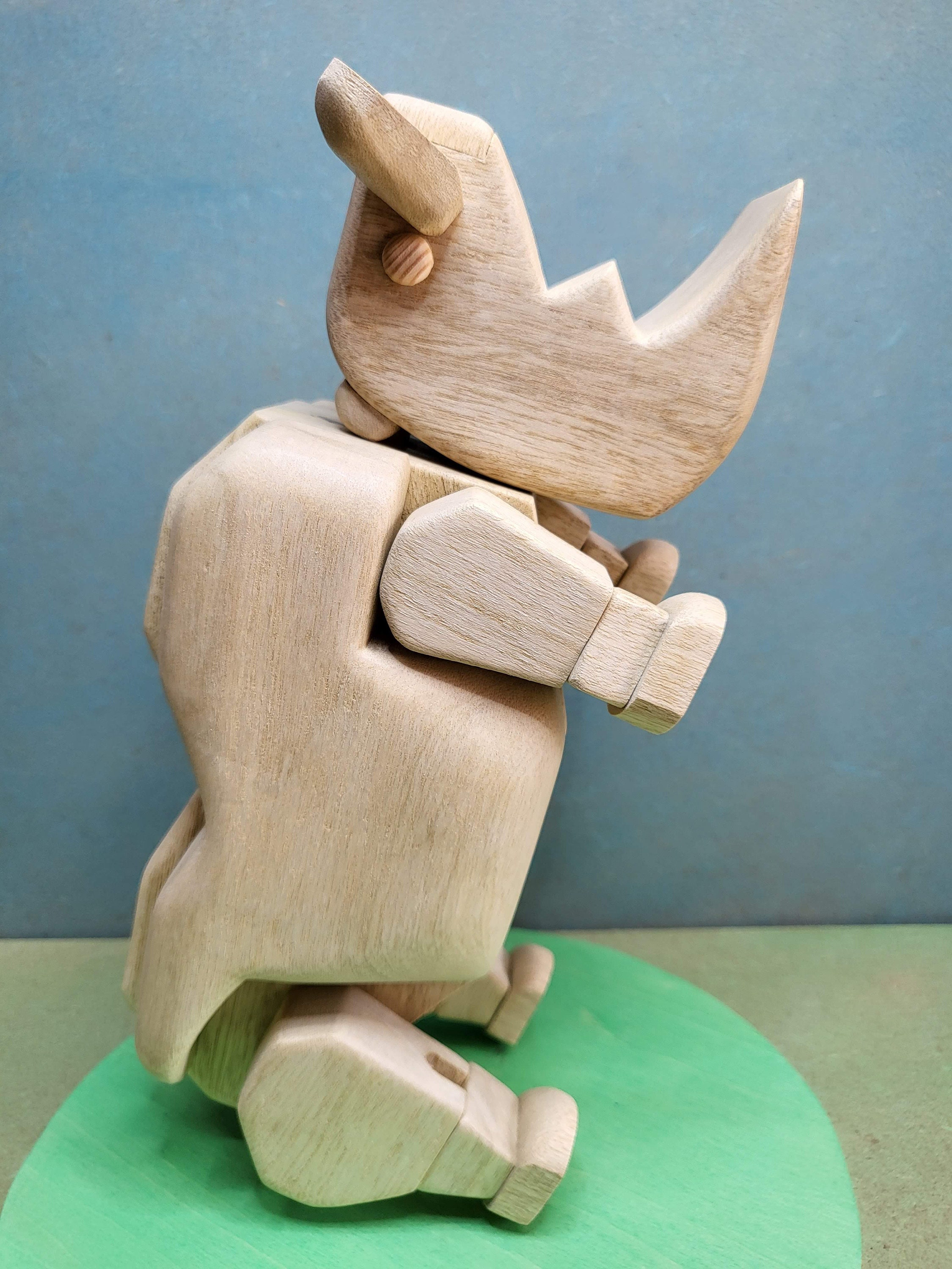 Unique Wooden Articulated Rhino - Etsy