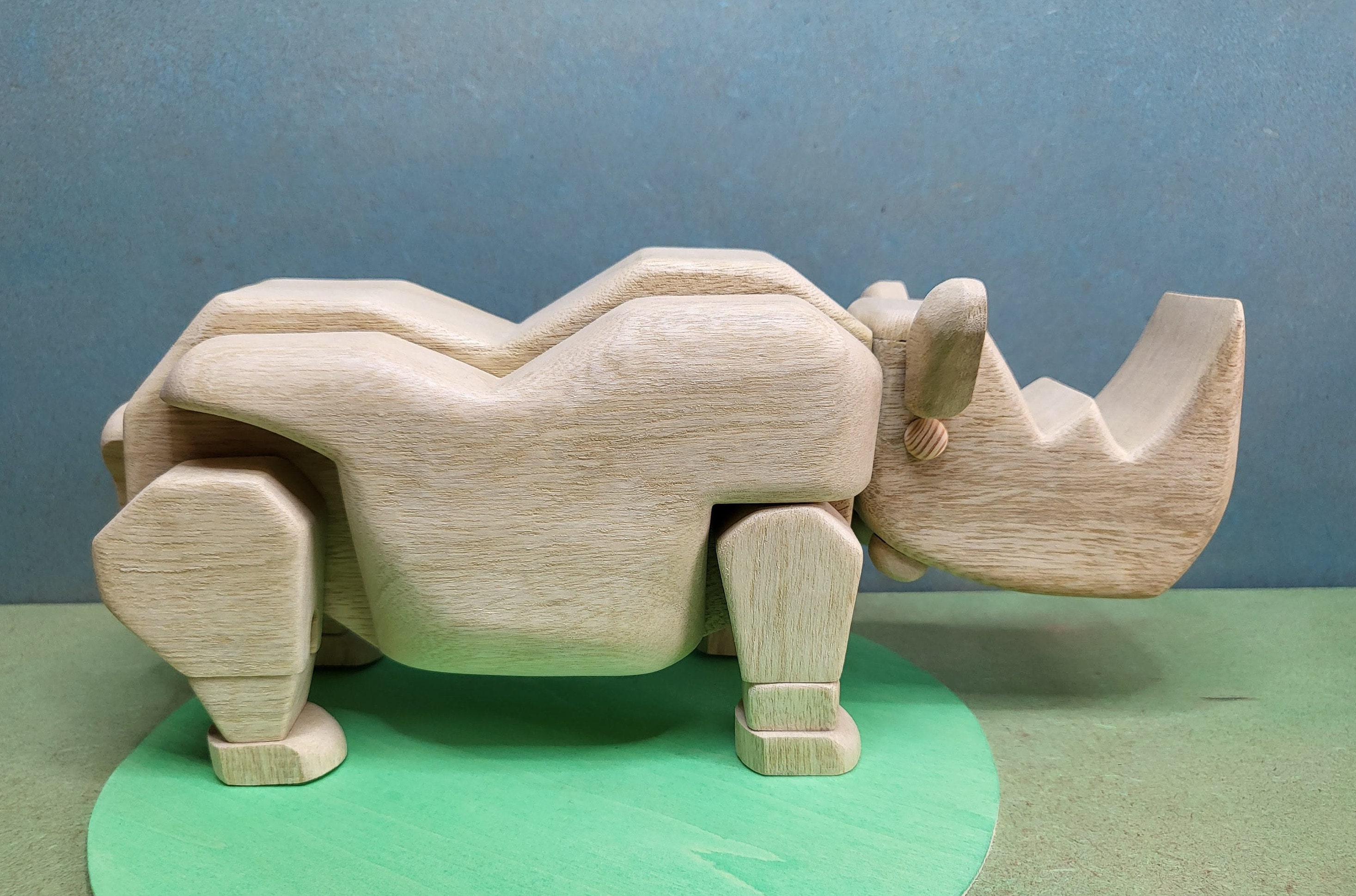 Unique Wooden Articulated Rhino - Etsy
