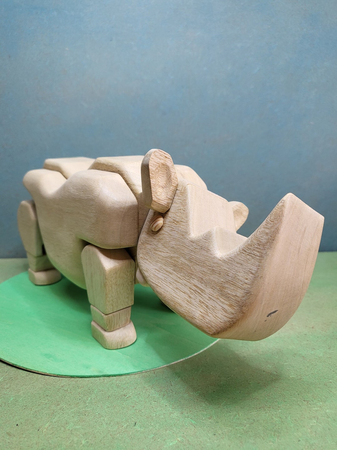 Unique Wooden Articulated Rhino - Etsy