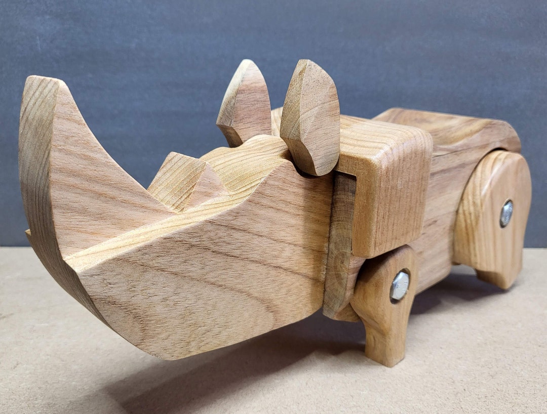 Hand Made / Hand Carved Large Wooden Rhino - Etsy