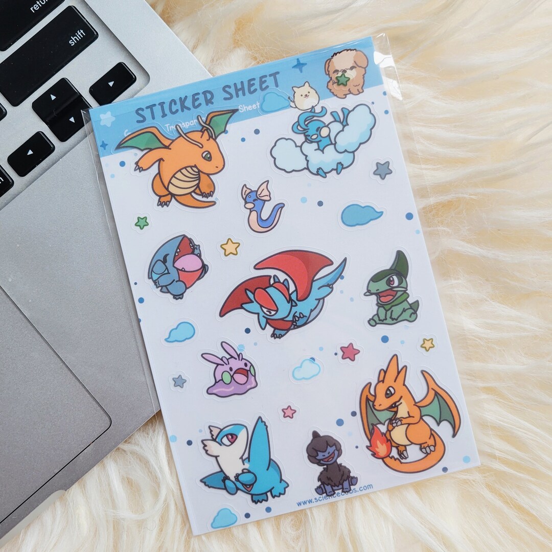 Dragon Sticker Sheet Cute Anime Stickers Japanese Anime Dragon Type ...