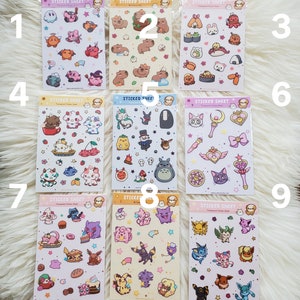 Capybara Sticker Sheet Cute Capy Stickers Capybara - Etsy