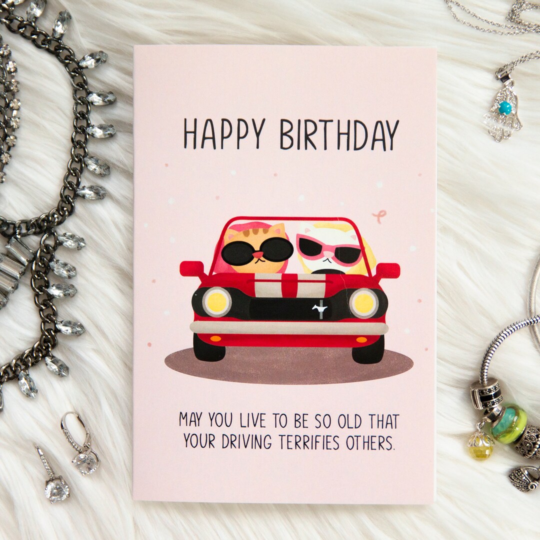 Funny Happy Birthday Card Joke Birthday Card for Her Mustang Birthday ...