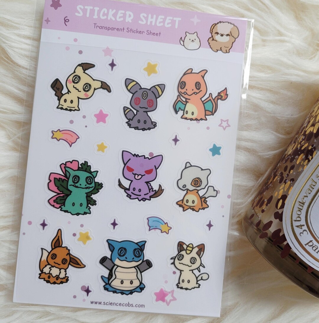 Mimikyu Sticker Sheet Cute Sushi Stickers Japanese Anime Cute Anime ...