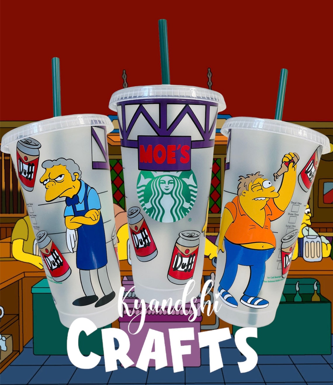 Starbucks Simpsons Inspired Tumbler/ Moes | Etsy