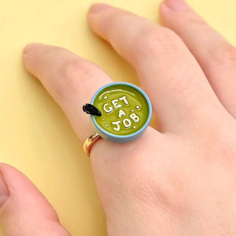 3D get A Job Spongebob Fidget Ring - Etsy