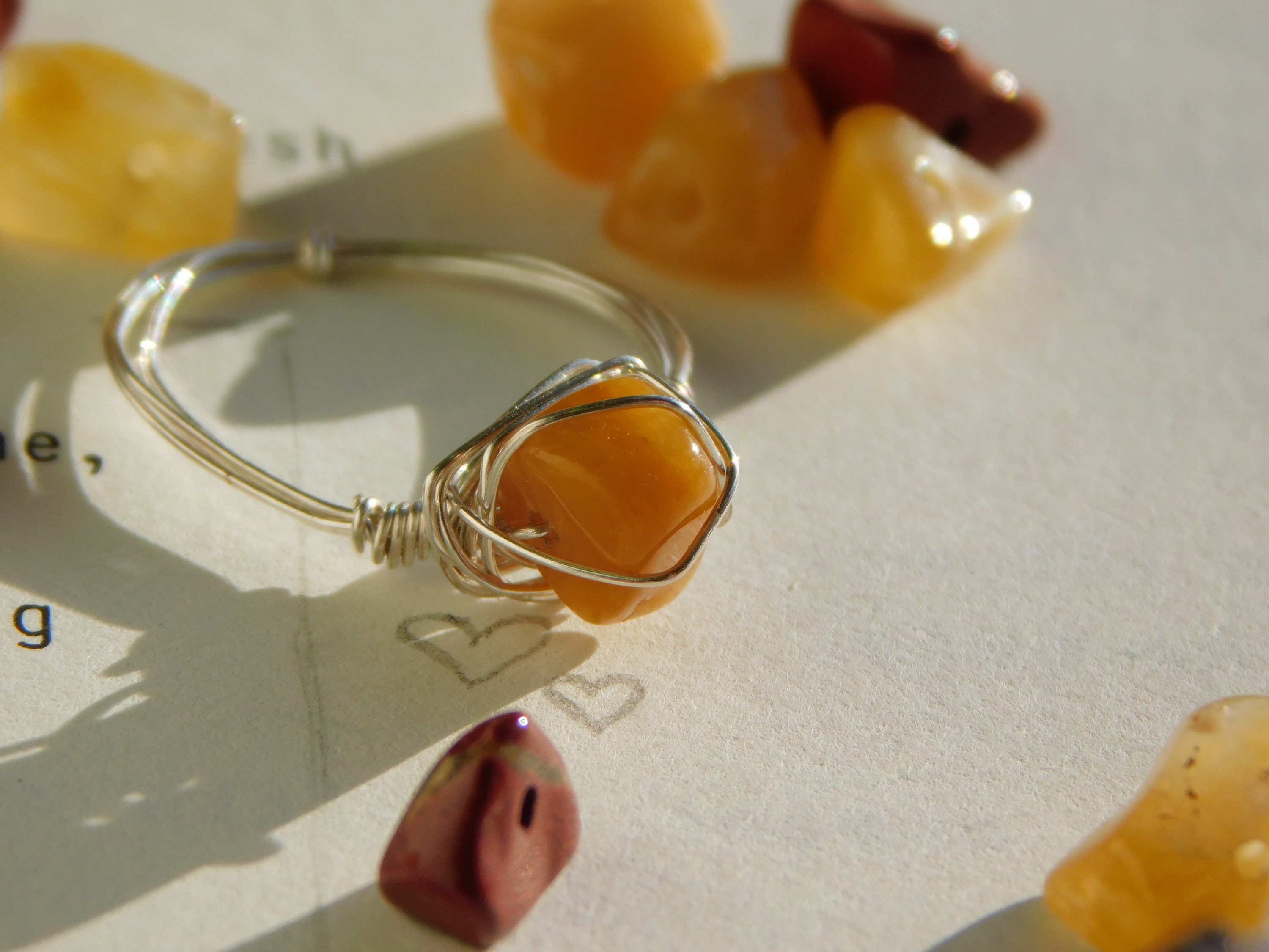 Gele Aventurijn Edelsteen Ring | Etsy