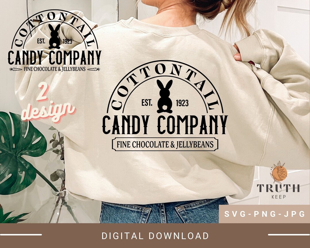 Cottontail Candy Company Svg,easter Candy Svg,easter Svg,easter Shirt,farmhouse Spring Sign Svg ...