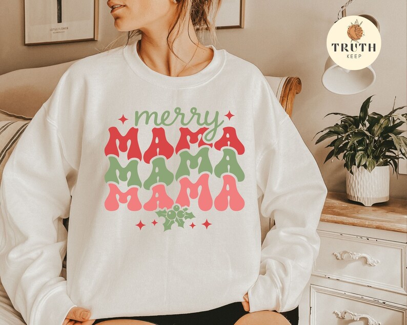 Merry Mama Svg Pngchristmas Svg Shirtgroovy Retro - Etsy