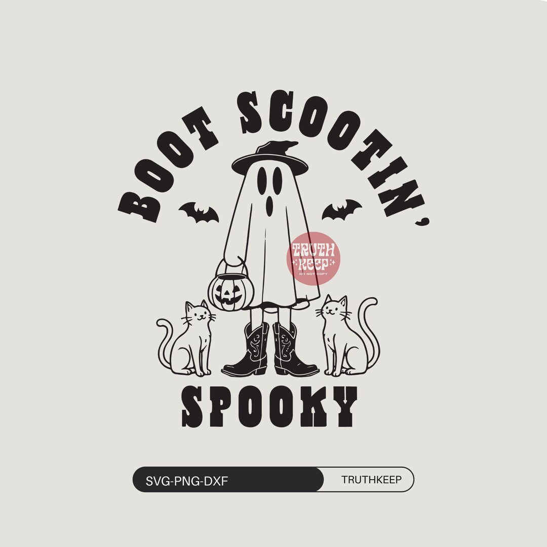 Retro Western Ghost PNG SVG: Spooky Cowboy Halloween Cricut File - Etsy