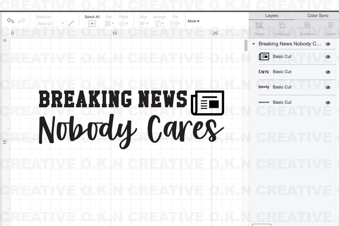 Svg file for cricut breaking news nobody cares svgnobody | Etsy