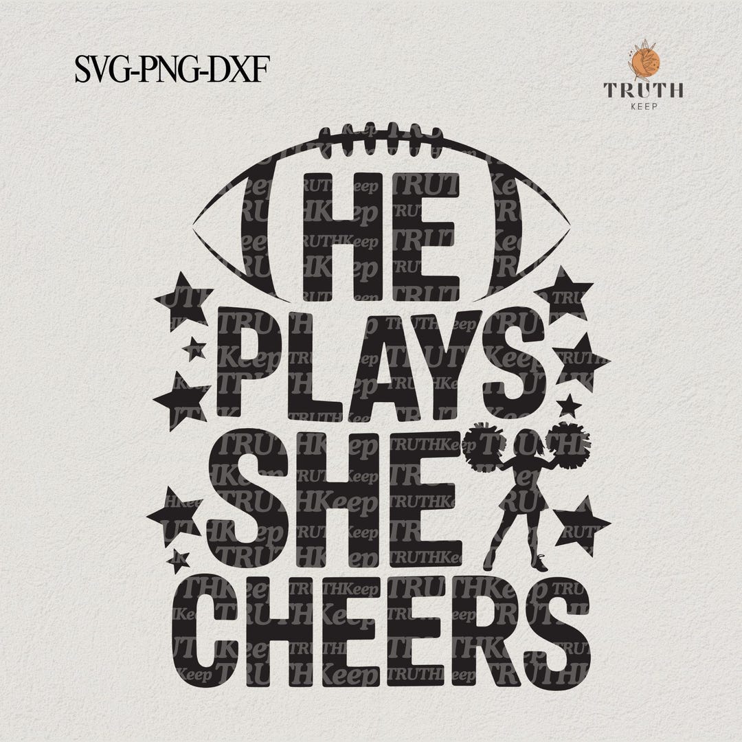 He Plays She Cheers Football Mom Png Svg,cheer Mom Shirt,football Svg ...