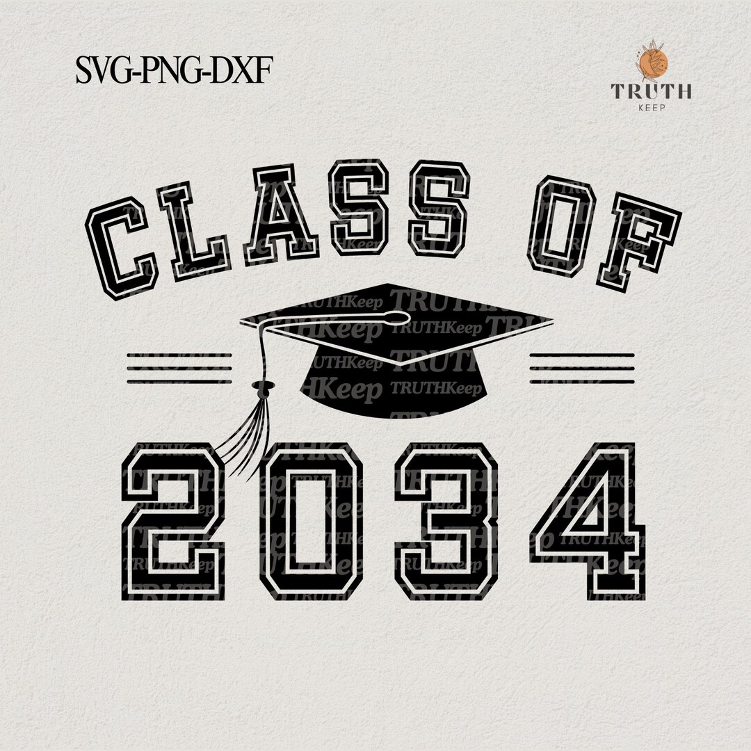 Class of 2034,svg Png,kindergarten Pre-k Grow With Me Graduation T ...