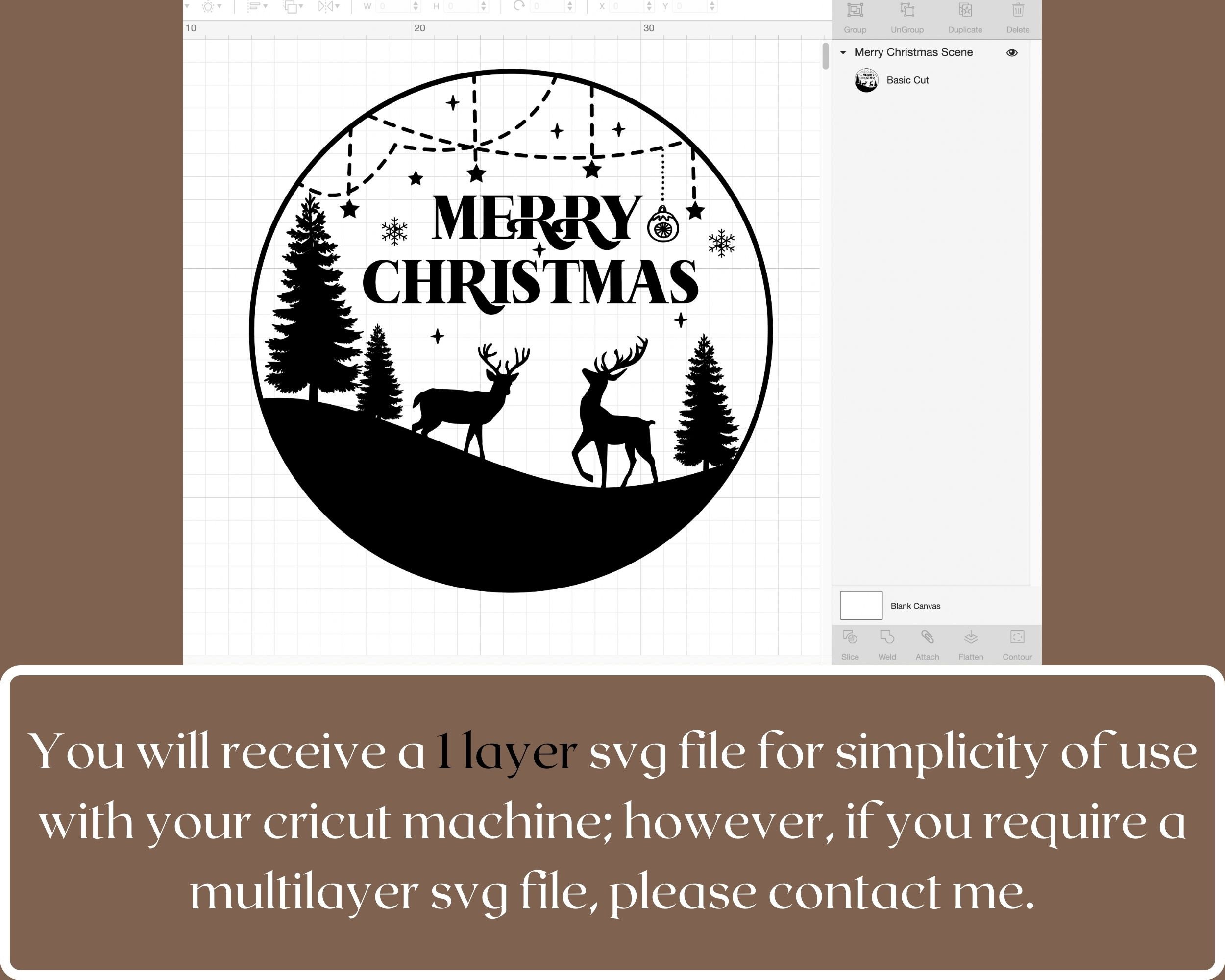 Merry Christmas Winter Scene Night Svg Bundlesanta Sleigh | Etsy