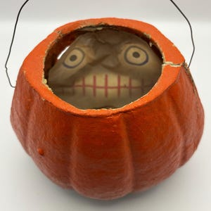 Vintage Halloween 1940s Paper Mache JOL W/face Insert - Etsy
