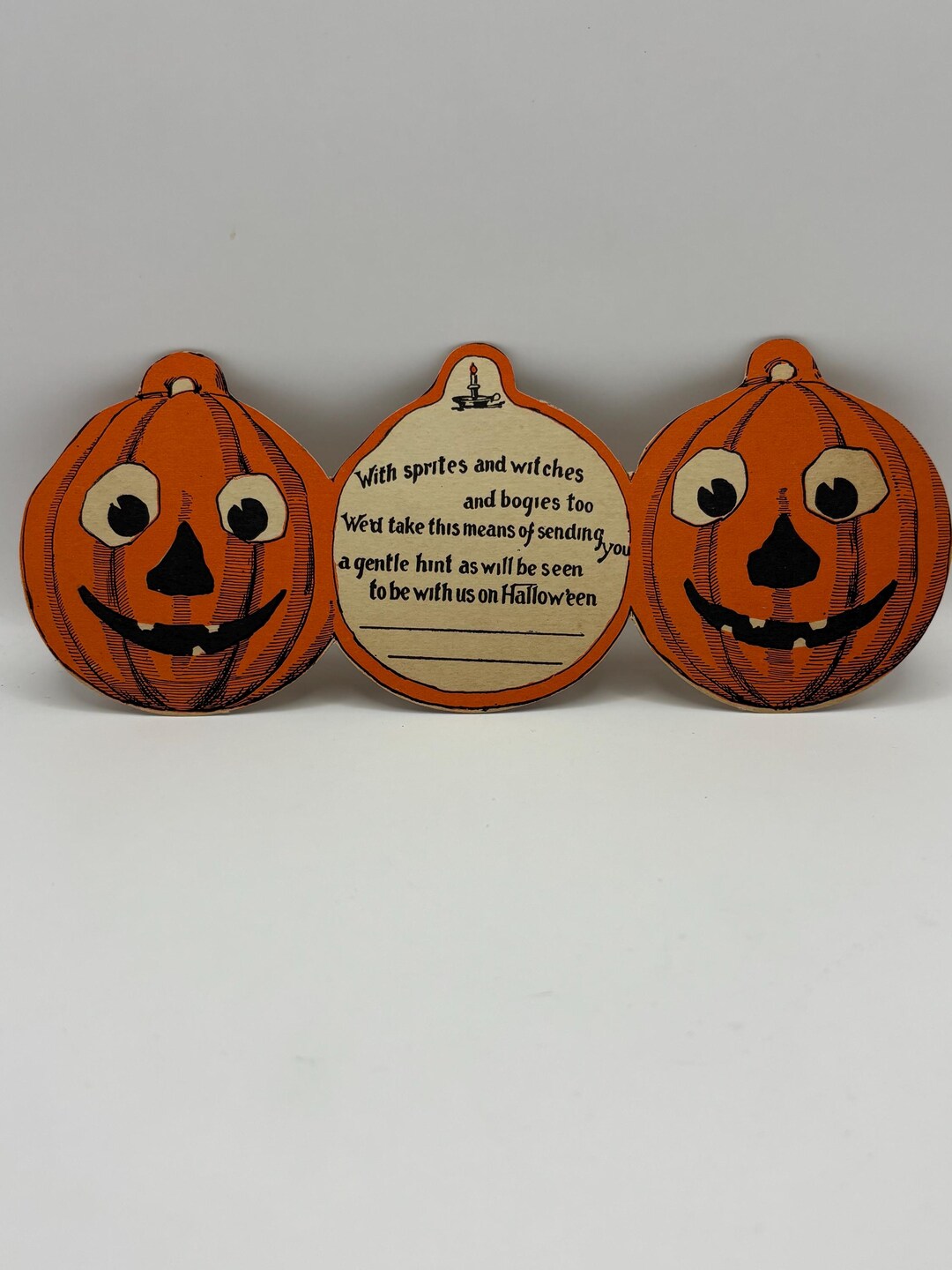Vintage Halloween 1918 Halloween Party Invitation. Candle Beistle - Etsy