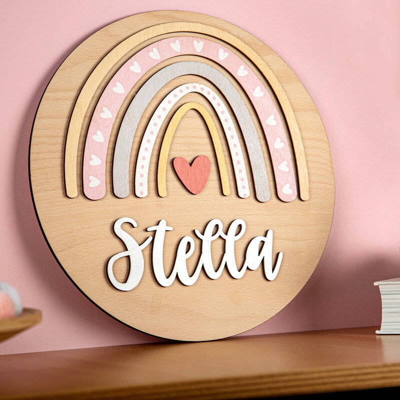 Rainbow Name Sign - Etsy