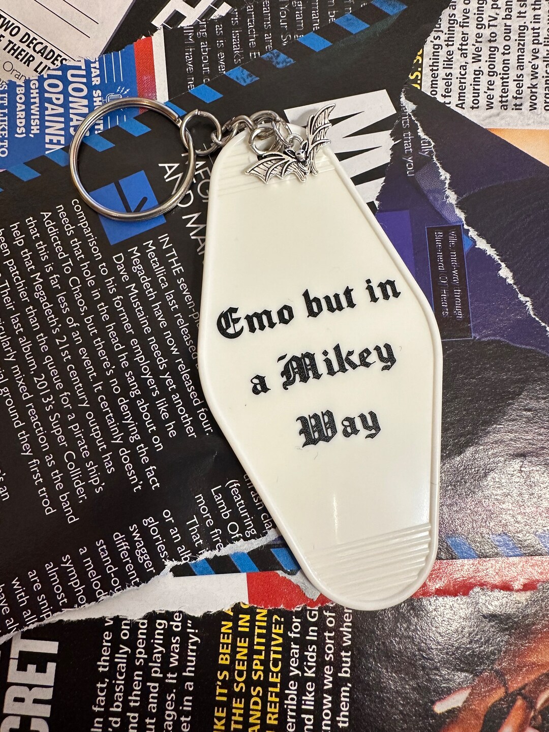 Emo but in a Mikey Way Motel Keychain - Etsy