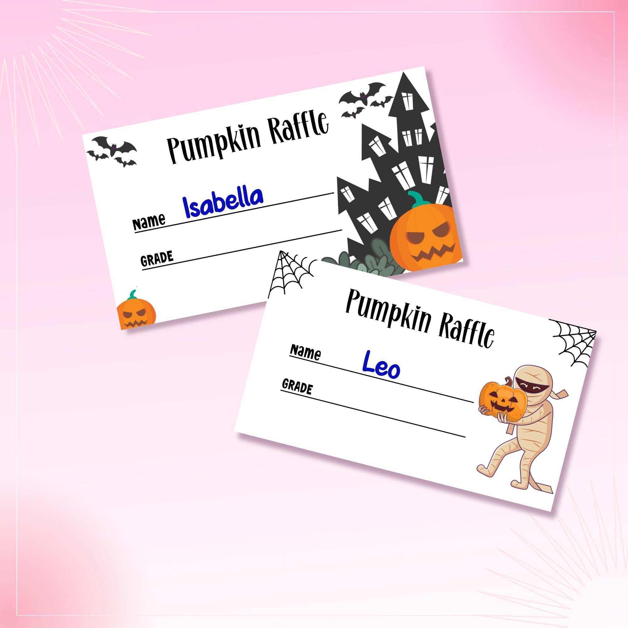 Halloween Pumpkin Raffle Ticket Printable Raffle Ticket - Etsy