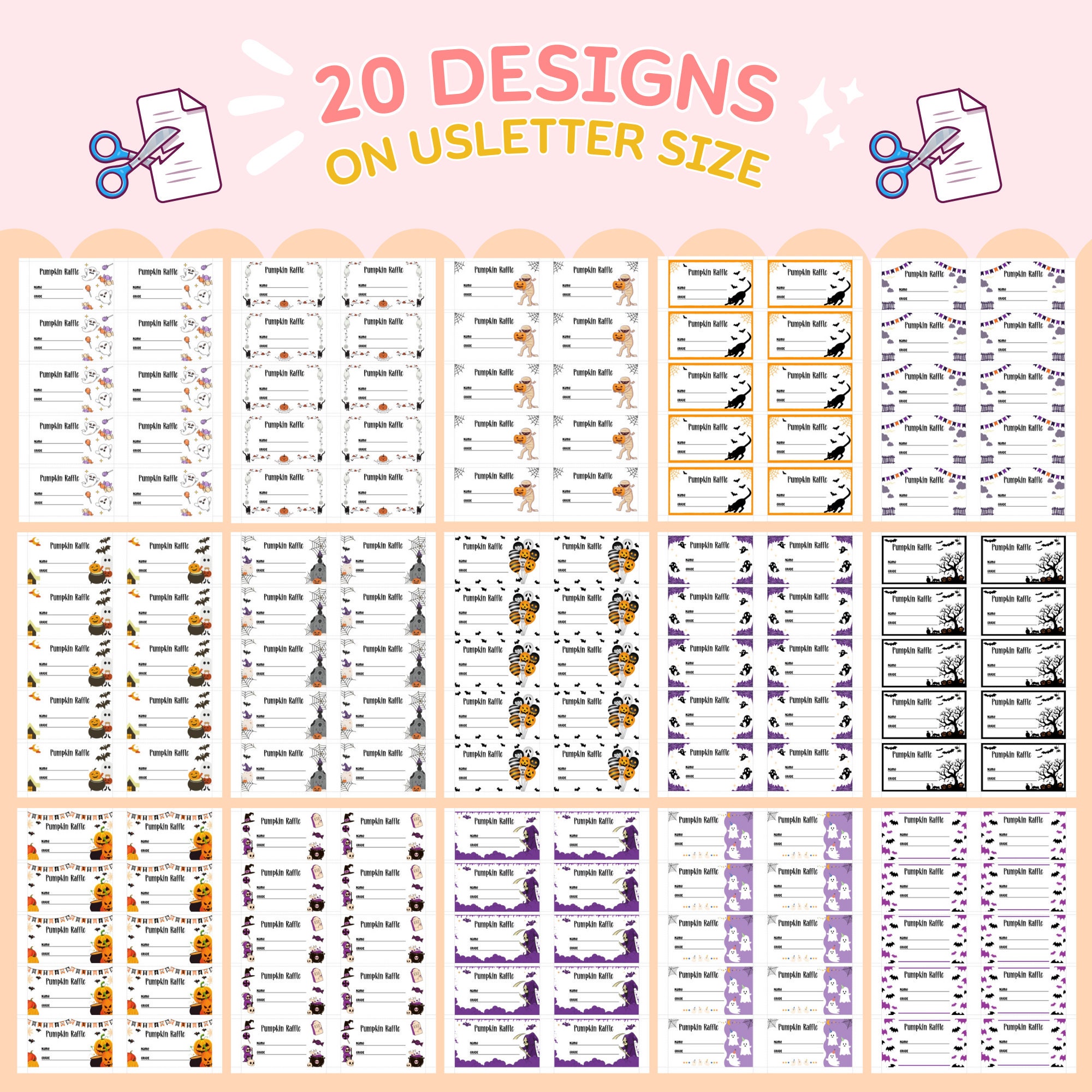 Halloween Pumpkin Raffle Ticket Printable Raffle Ticket - Etsy