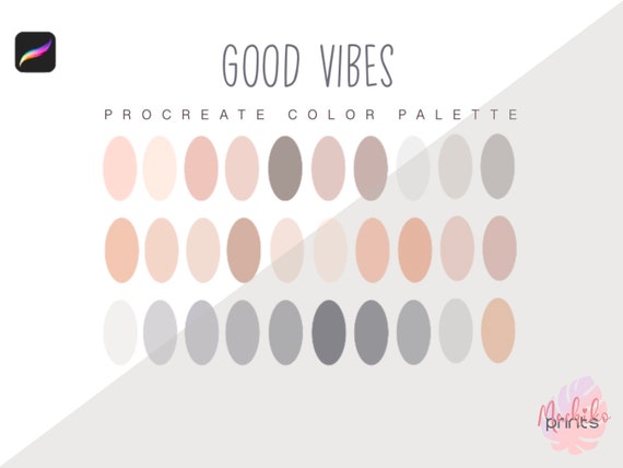 Good Vibes Procreate Color Palette Procreate Swatches Smooth Etsy