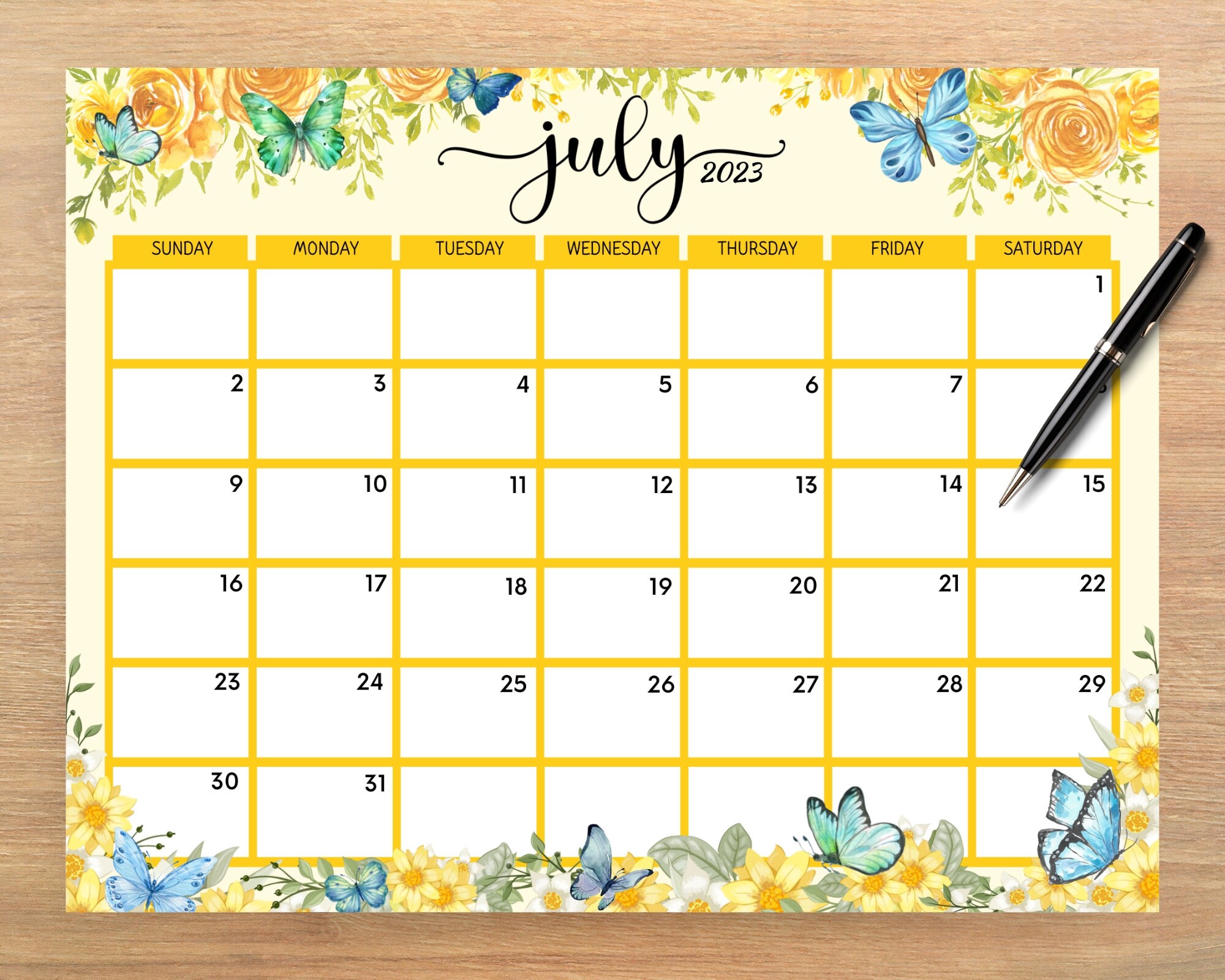 Month Of July Calendar