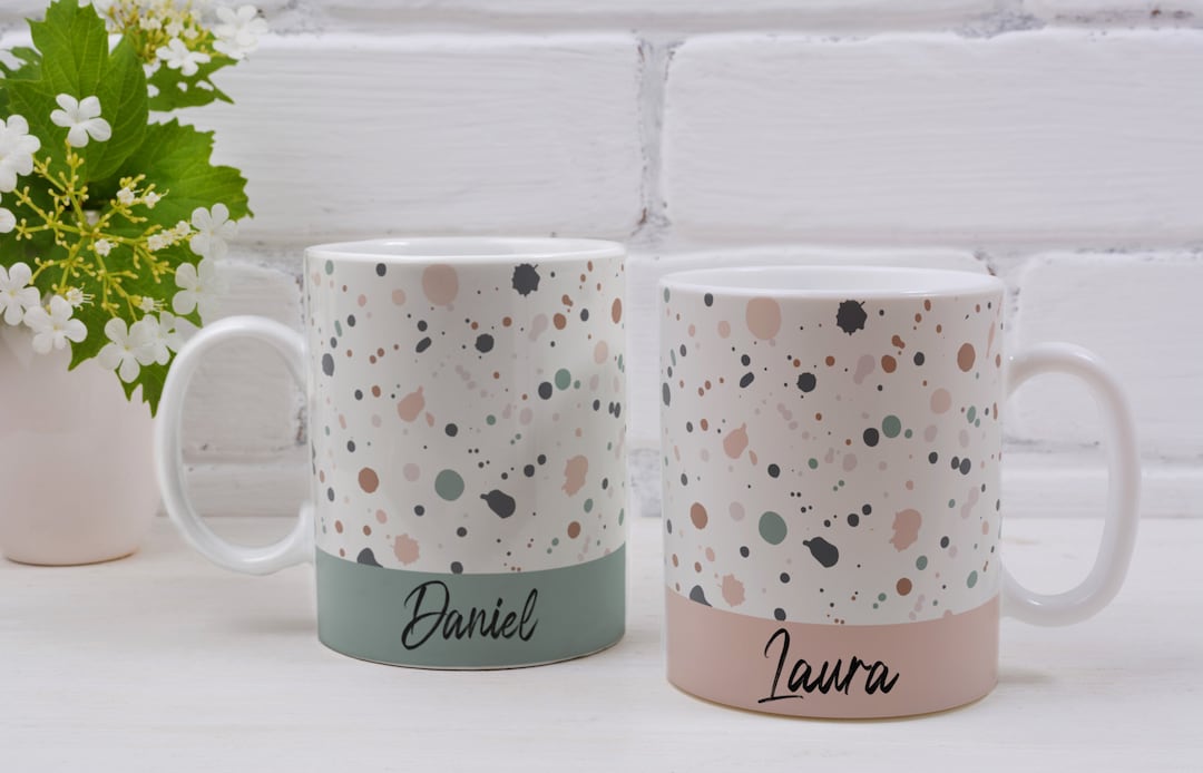 Colourful Personalised Mug - Glossy, Big, Unique, New Design. Pastel ...