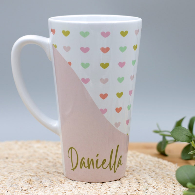 Ceramic Latte Mug Heart - Etsy UK