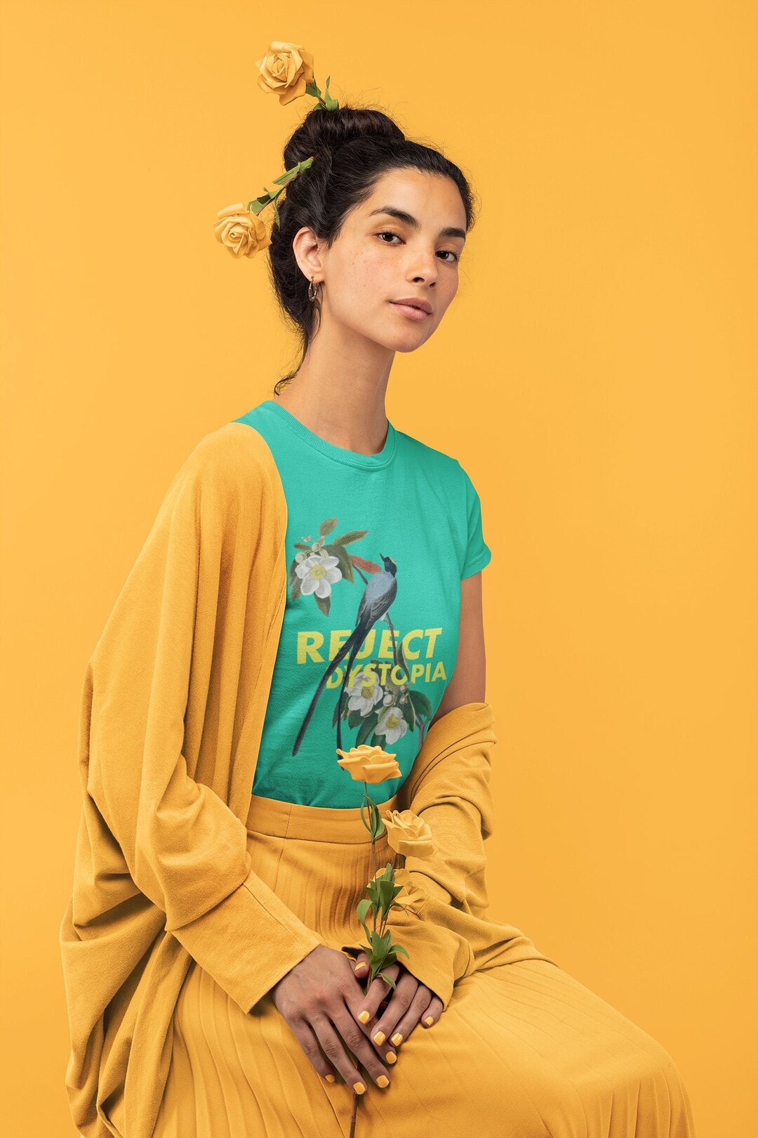 REJECT DYSTOPIA Solar Punk Shirt Floral Tee Shirt Unisex - Etsy