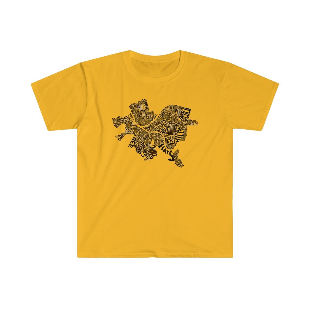 PITTSBURGH MAP PGH Neighborhoods T-shirt Pittsburgh Tee - Etsy