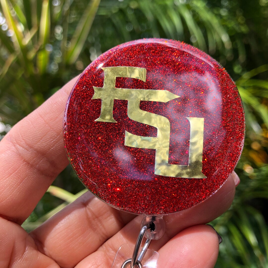 Florida State University FSU Sparkly Badge Reel/keychain - Etsy