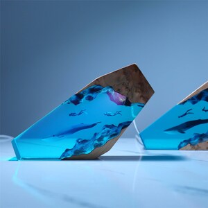 Blue Whale Couple Diver, Scuba Diving, Winter Gift, Large Epoxy Resin ...