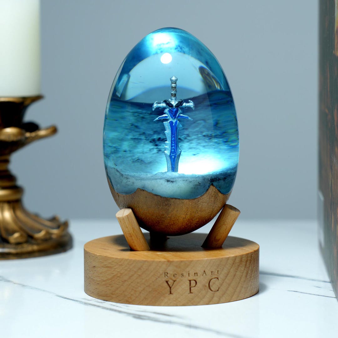 Wow Fantasy Sword Resin Wood Egg - Inspired by Epic Winter King Weapon ...