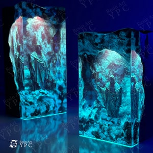 Jesus Resin Wood Nitht Lights Desk Decor: Christian Bedside / Table ...