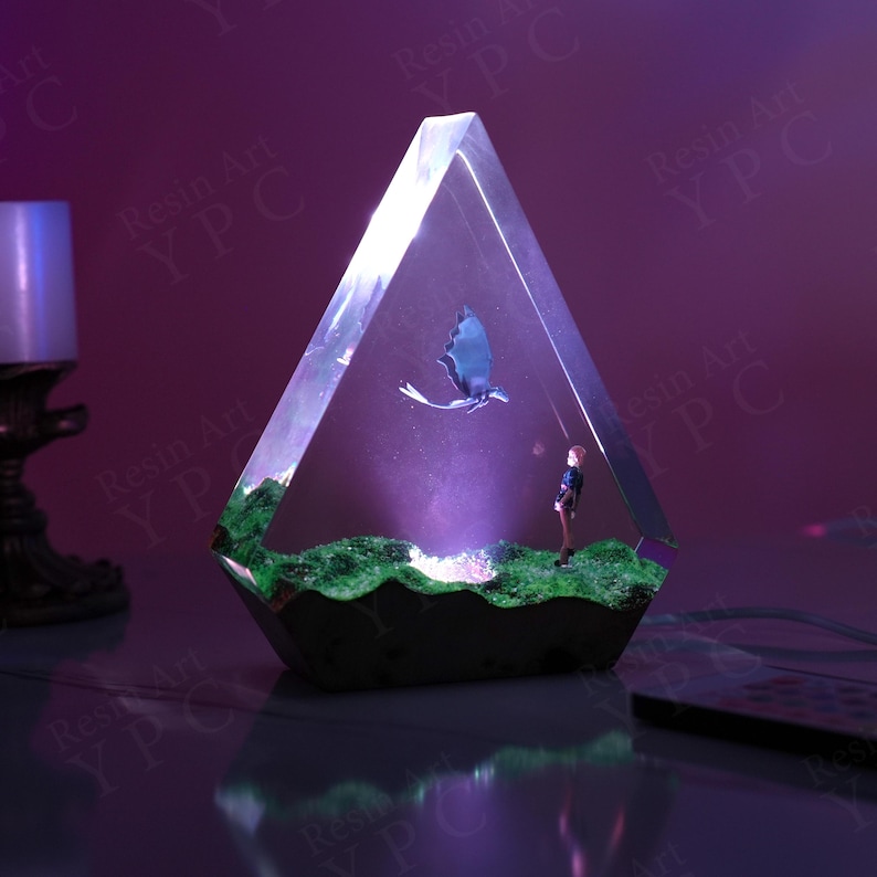 HTTYD Night Light – Resin Wood Lamp – Fantasy Room Decor, Viking Gift ...