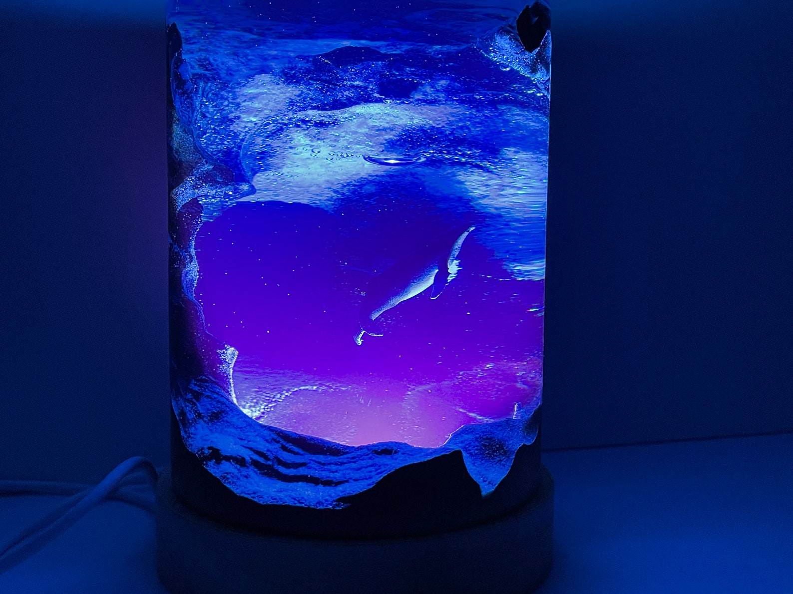 Humpback Whales Night Lights Epoxy Resin Wood Light Lamp | Etsy