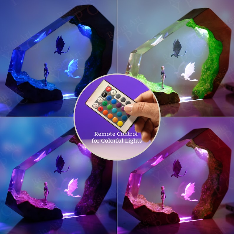 HTTYD Night Light – Resin Wood Lamp – Fantasy Room Decor, Viking Gift ...