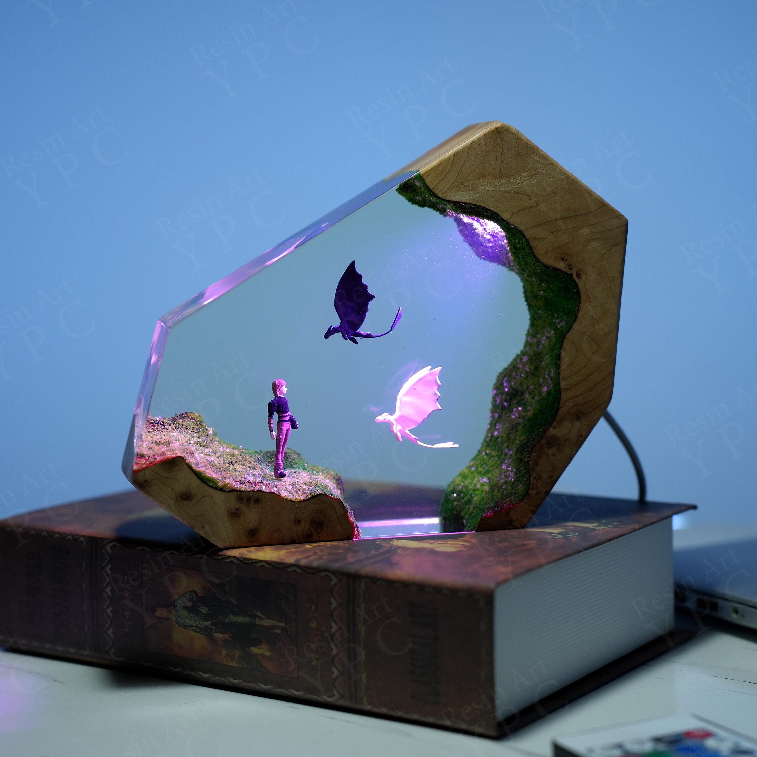 HTTYD Night Light – Resin Wood Lamp – Fantasy Room Decor, Viking Gift ...